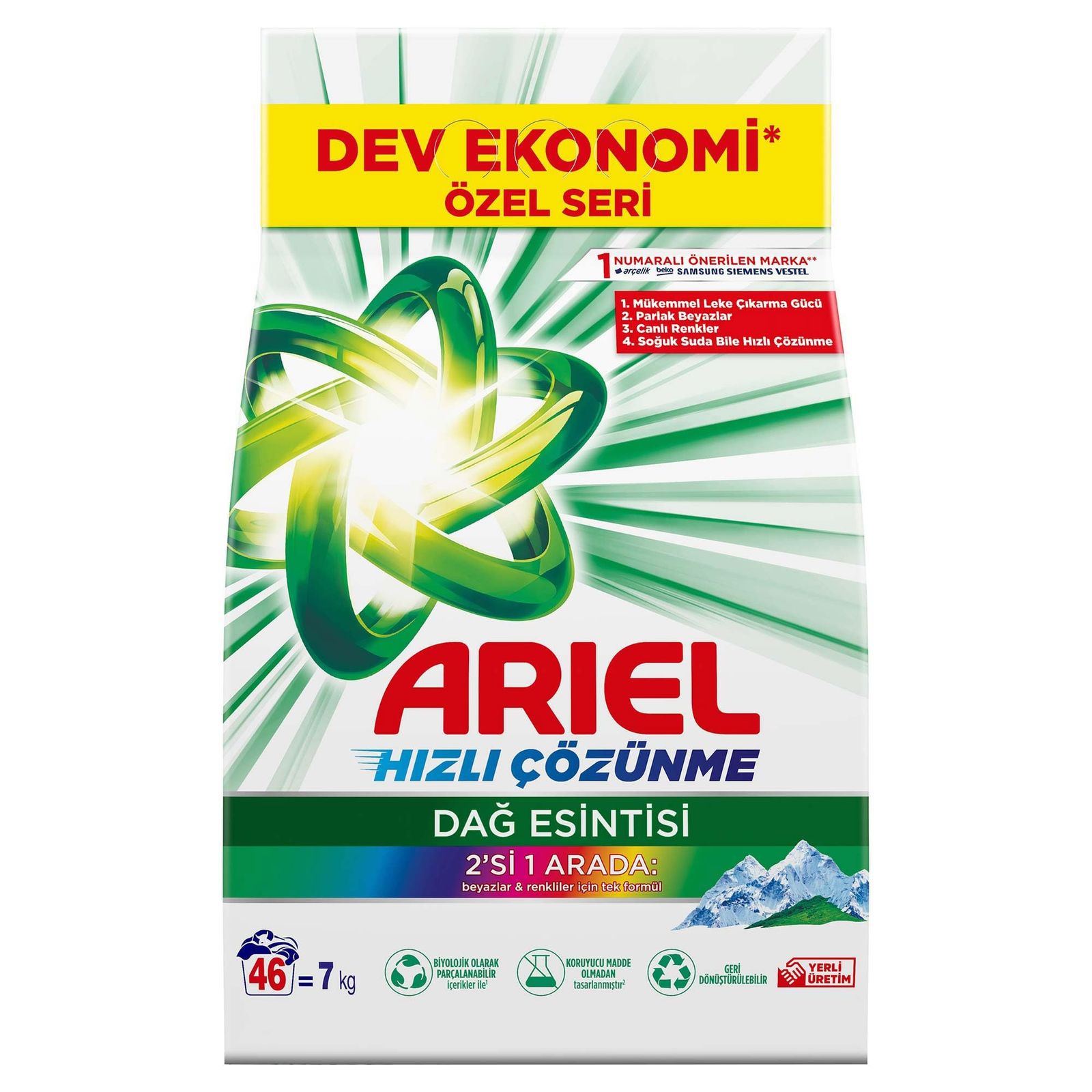 Ariel Powder for Colors & Whites 7kg - Pure Detergents & more